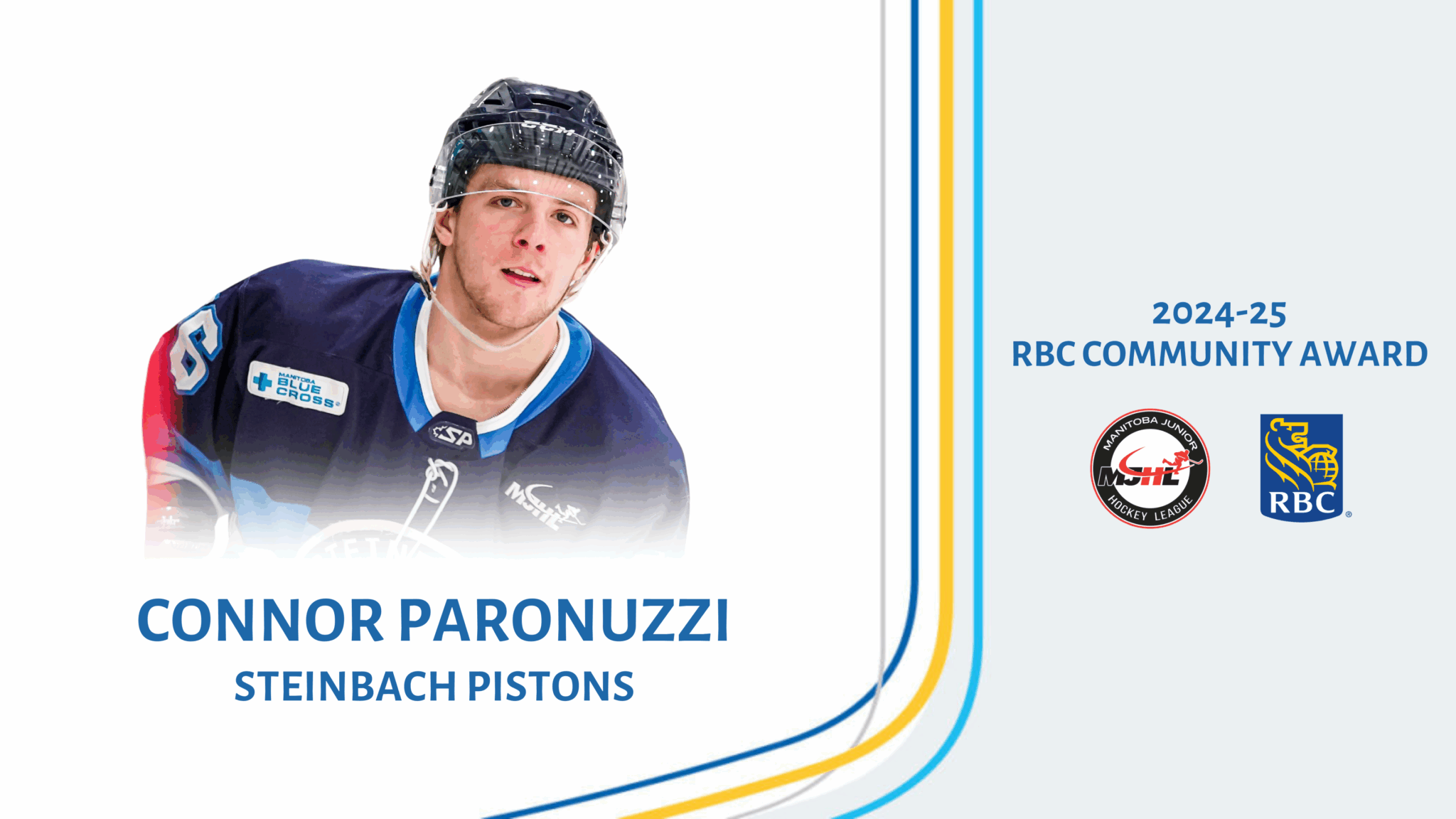 Connor Paronuzzi named RBC Community Award Recipient | MJHL | Official ...